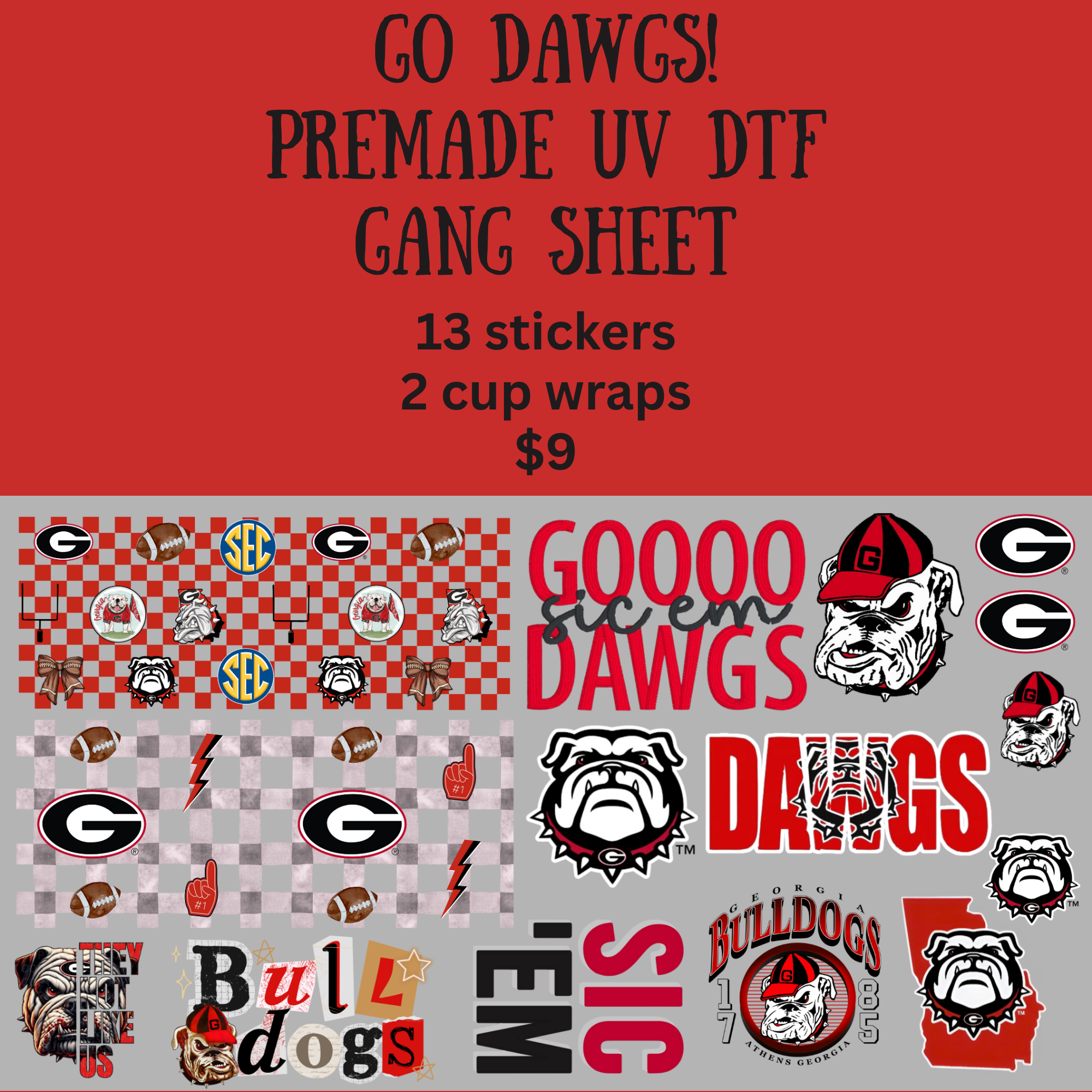 Go Dawgs! UV DTF Gang Sheet – ReadyPress DTF