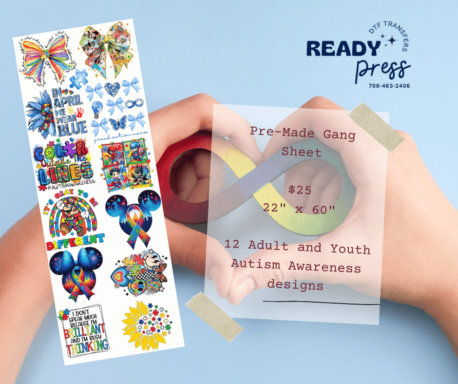 Autism Awareness Gang Sheet – ReadyPress DTF