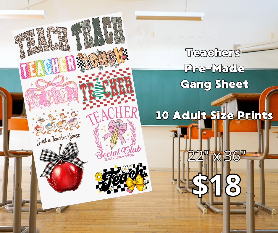 Teachers Mini Gang Sheet – ReadyPress DTF