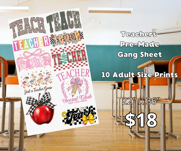 Teachers Mini Gang Sheet – ReadyPress DTF